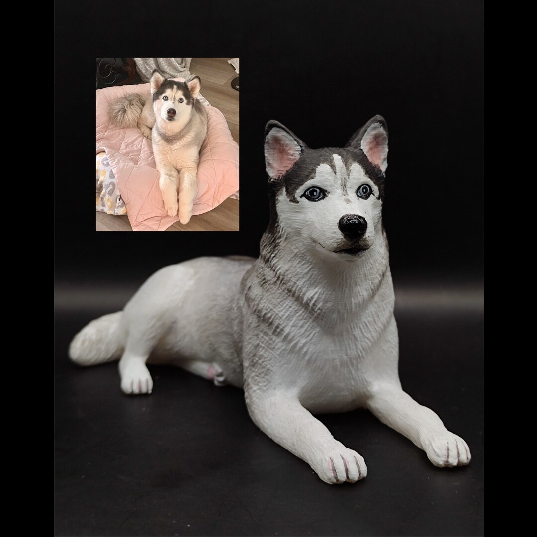 Custom Husky Statue - Personalized Painting Service - Siberian Husky ...