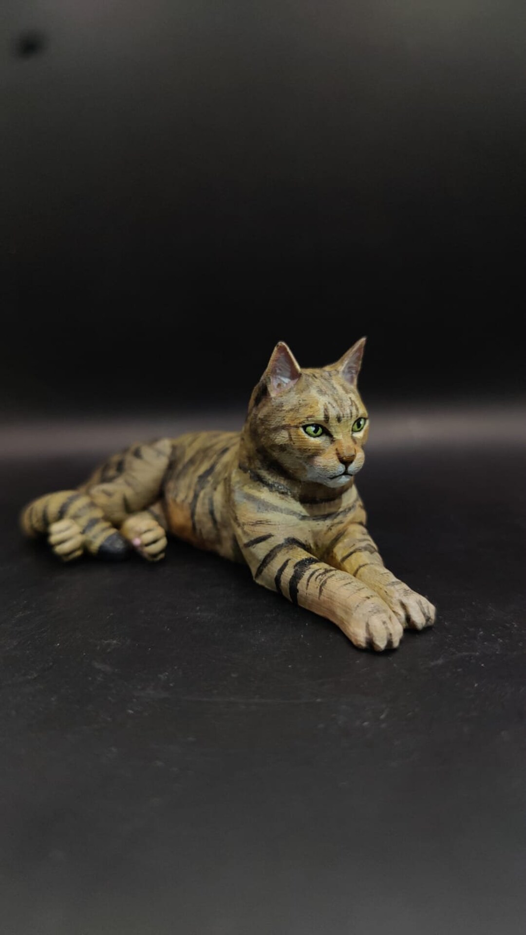 Tabby Cat Statue - Personalized Painting Service - Handmade Painting ...