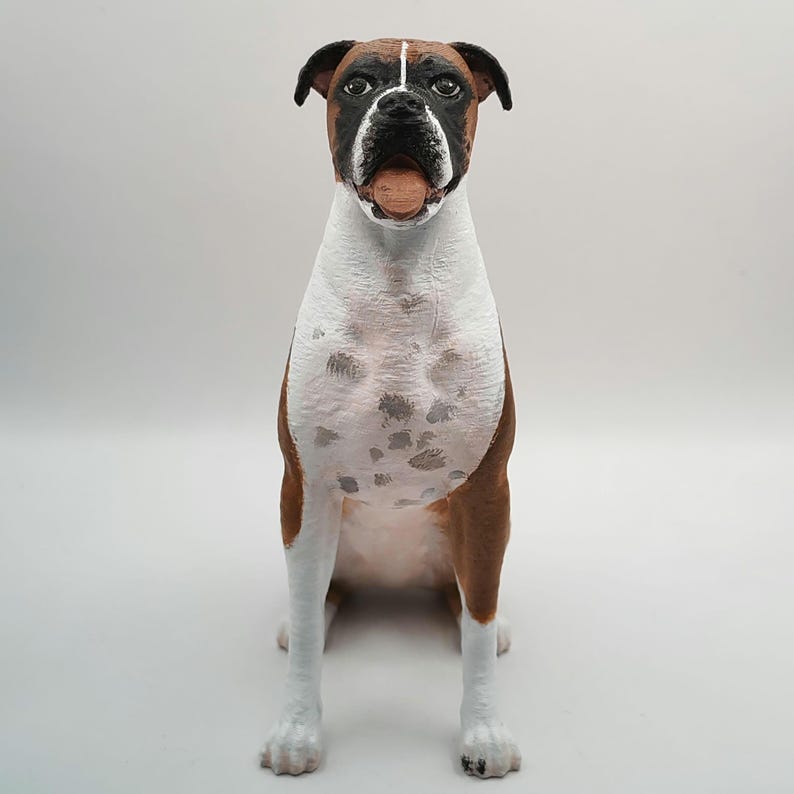 Personalized Boxer Dog Figurine - Handmade 3D Pet Statue, Cake Topper ...