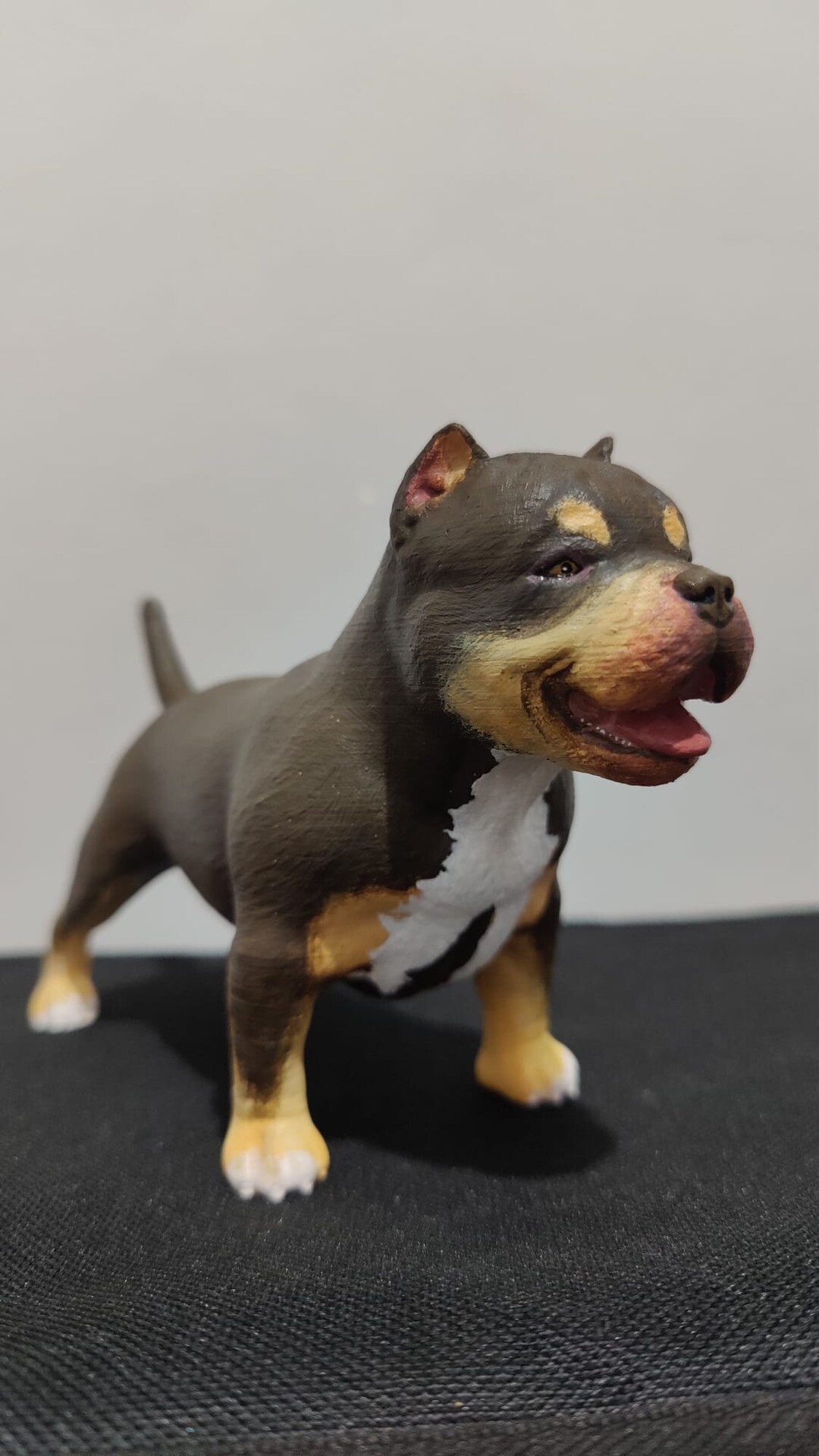 Dog Cake Topper - American Bully Puppy - Handmade Painting - Dog Statue ...