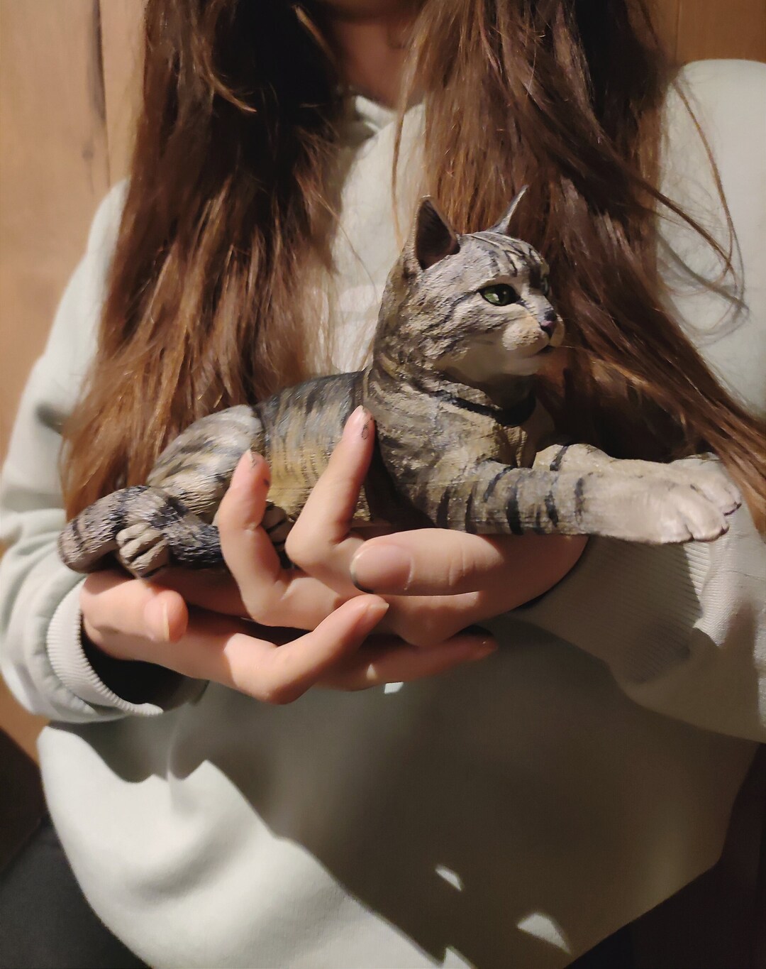 Tabby Cat Statue - Personalized Painting Service - Handmade Painting ...