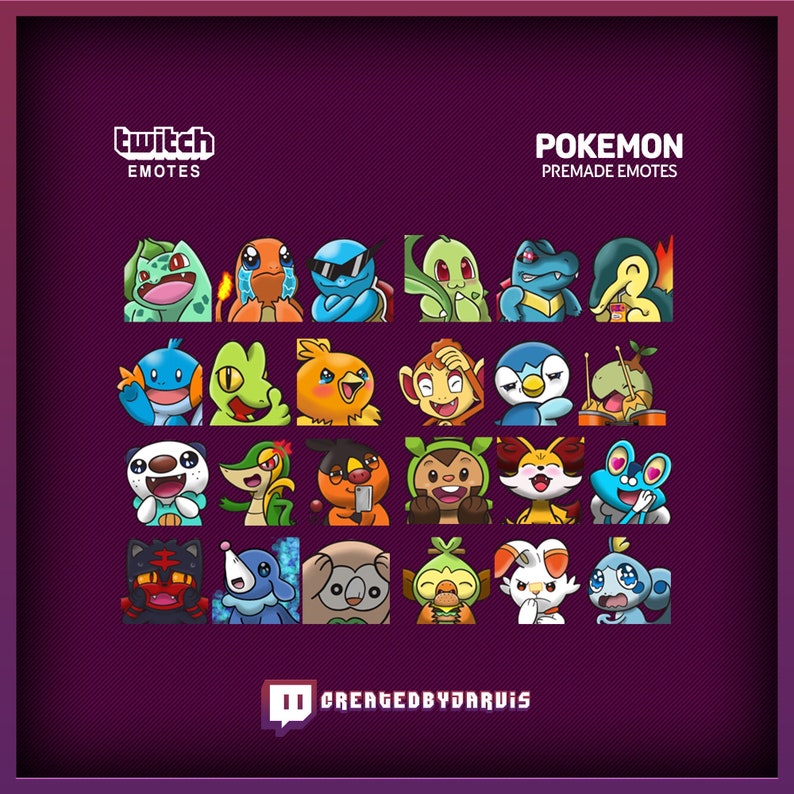 Buy Pokemon Emotes for Twitch / Discord All Generations Pokémon ...