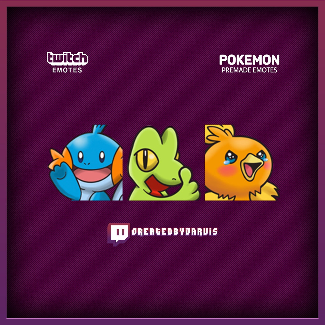 Pokemon Emotes for Twitch / Discord Gen 3 Pack Mudkip, Torchic, and ...