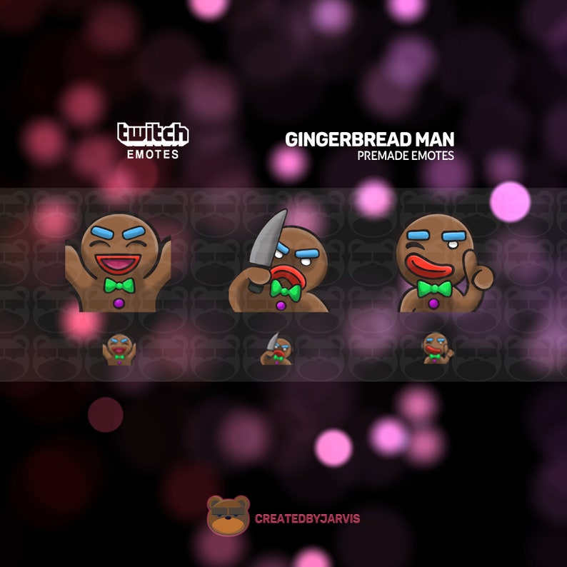 Gingerbread Man Emotes for Twitch / Discord Xmas Pack - Etsy
