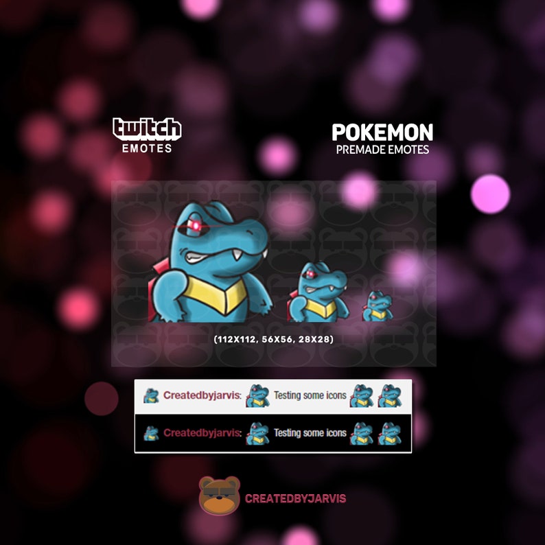Pokemon Emote for Twitch / Discord - Gen 2 - Totodile - Etsy