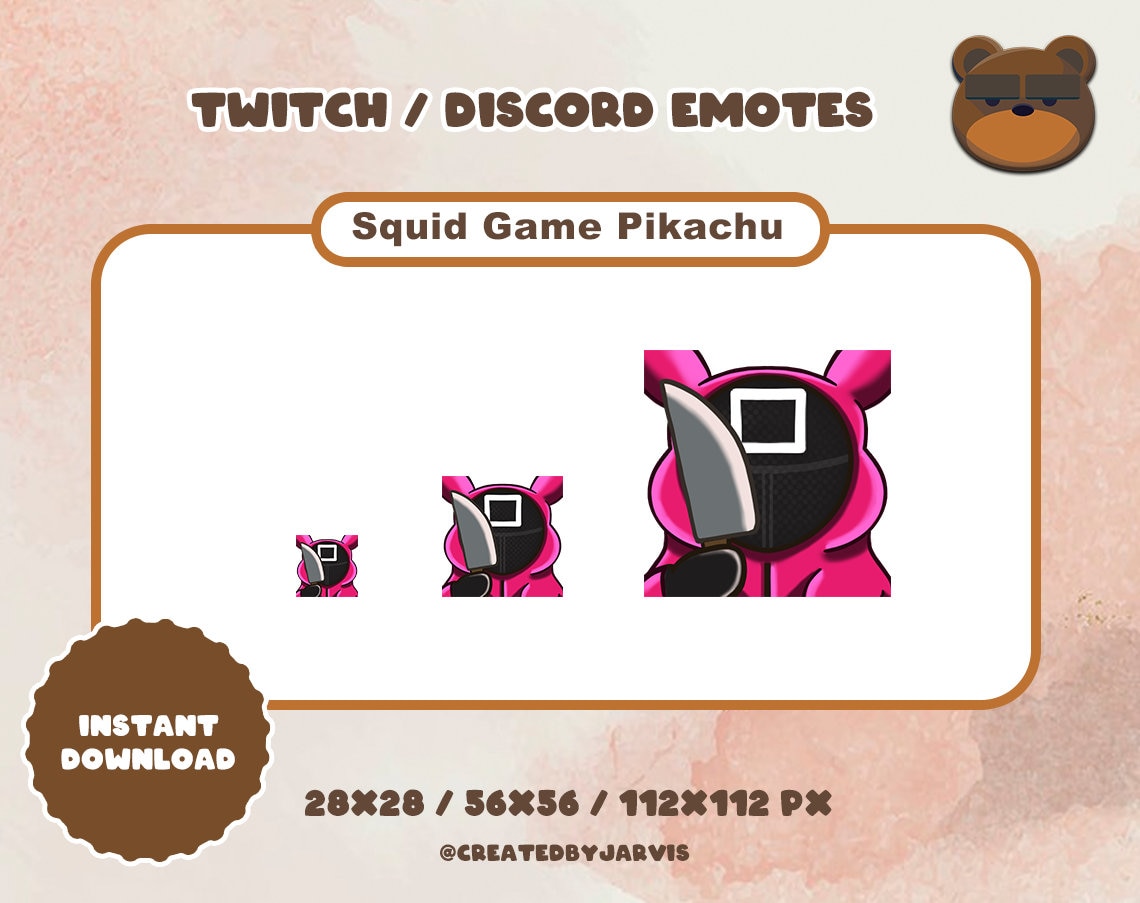 Squid Game Emote for Twitch / Discord Pikachu - Etsy UK