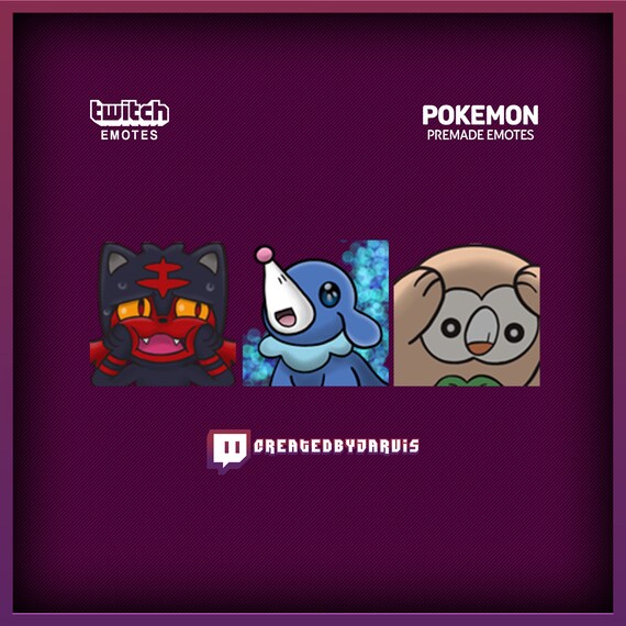 Pokemon Emotes for Twitch / Discord Gen 7 Pack Rowlet | Etsy