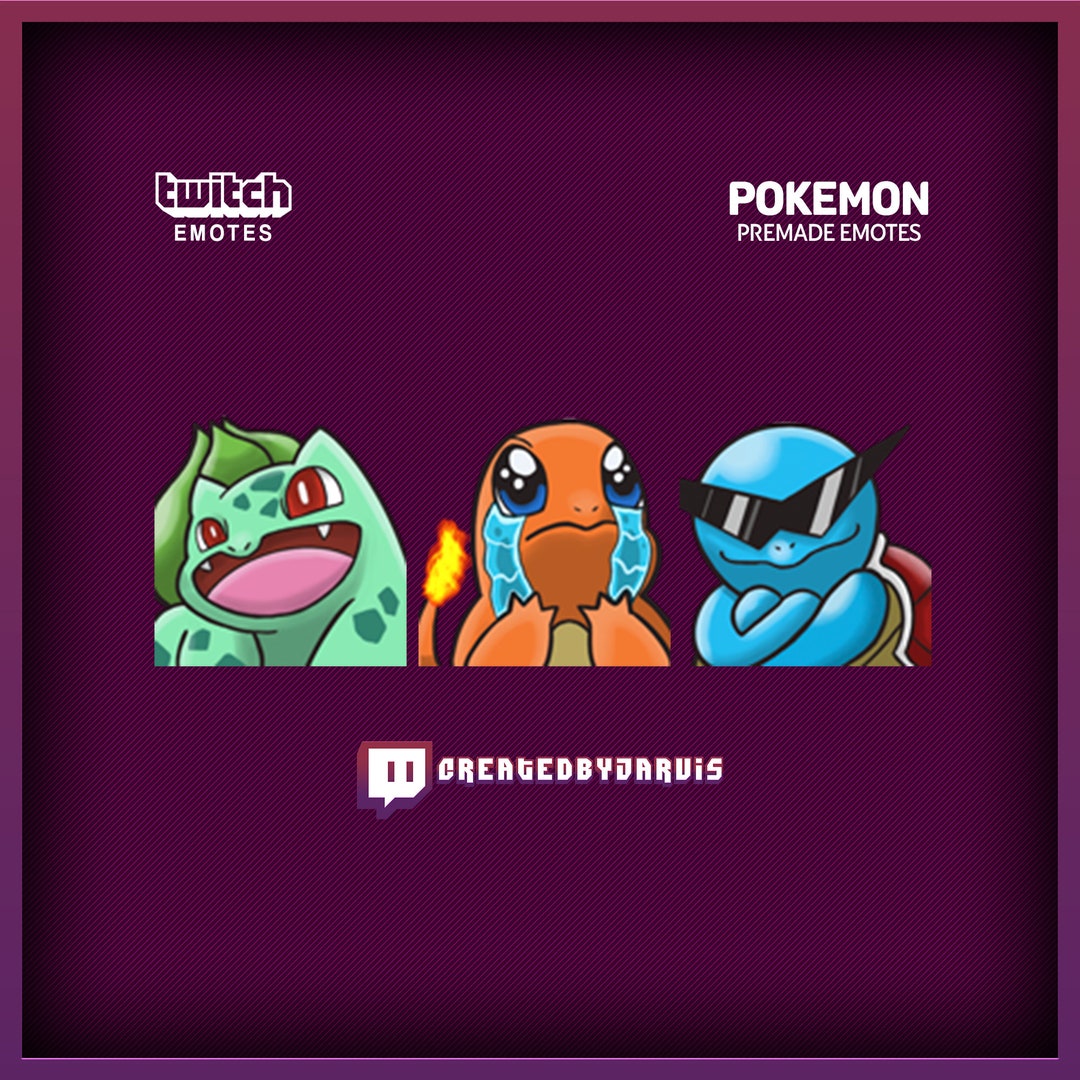 Pokemon Emotes for Twitch / Discord Gen 1 Pack Bulbasaur, Squirtle, and ...