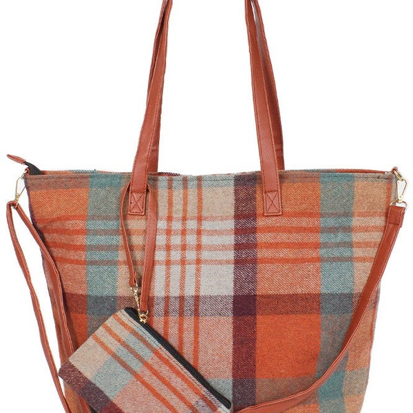 Plaid Tote Bag - Etsy