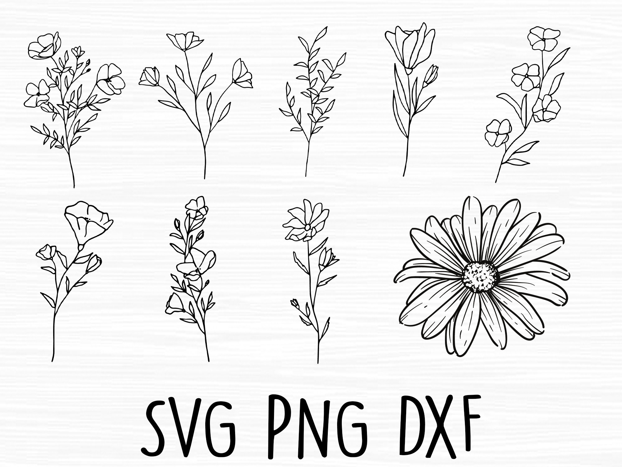 Wildflower Svg Flower Svg Flower Clipart Wildflower - Etsy