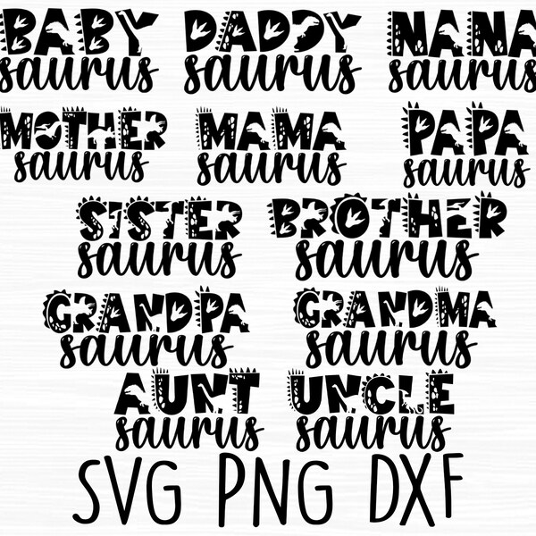 Family Saurus Svg - Etsy