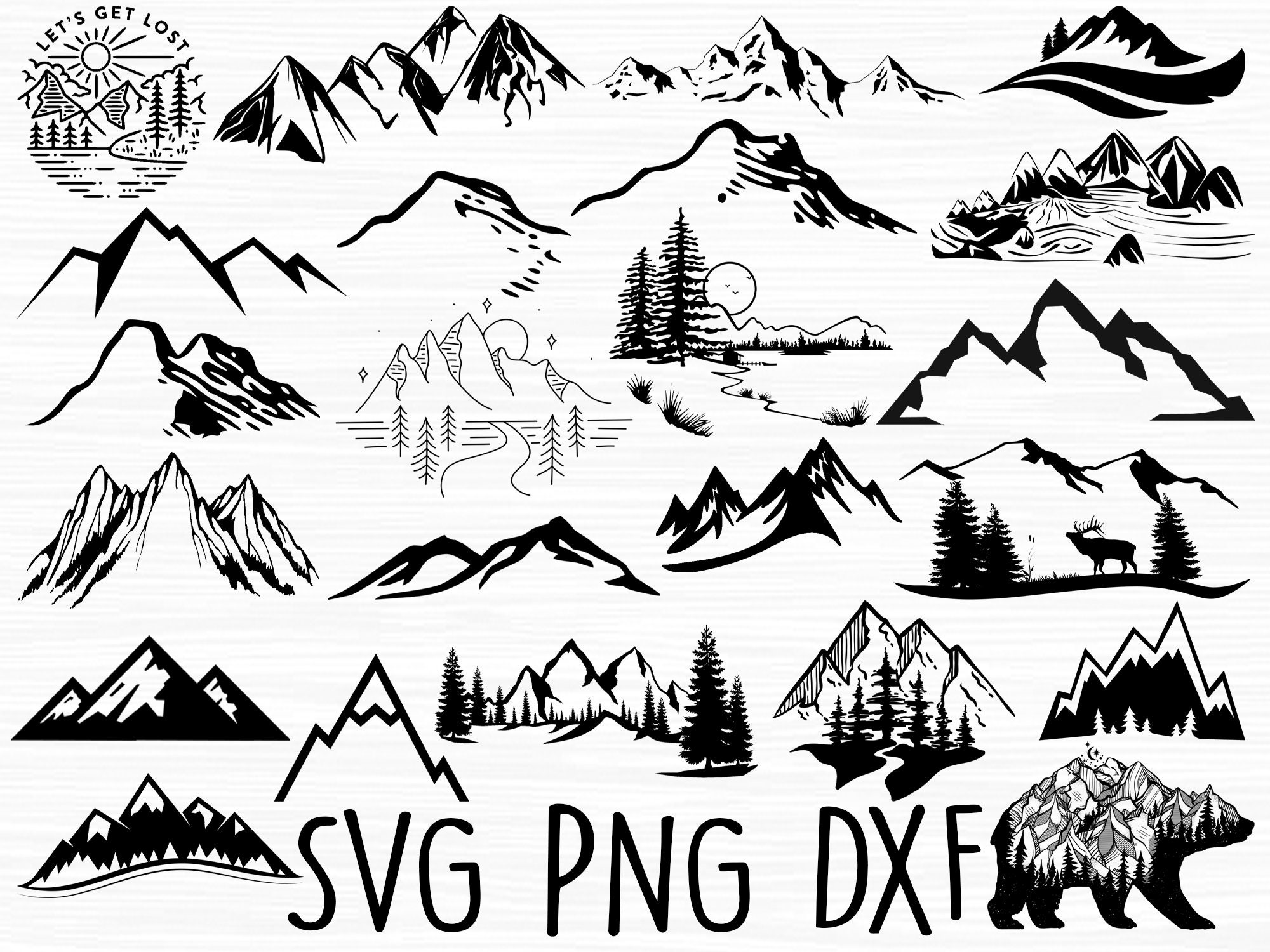 Mountain svg Bundle Mountain svg Nature svg Outdoors svg - Etsy España