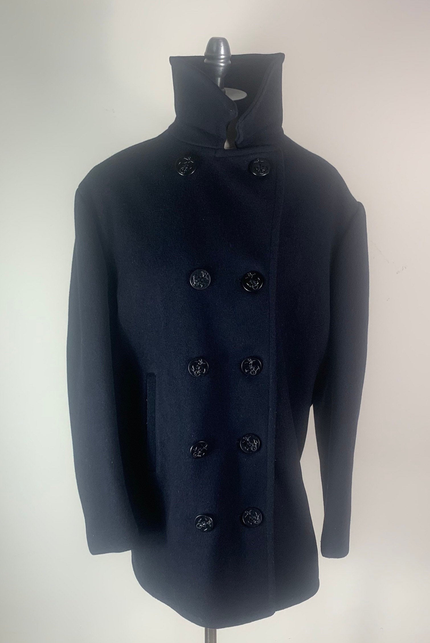 Vintage Navy Peacoat, Double Breasted Wool Coat, Winter Sailor Coat - Etsy
