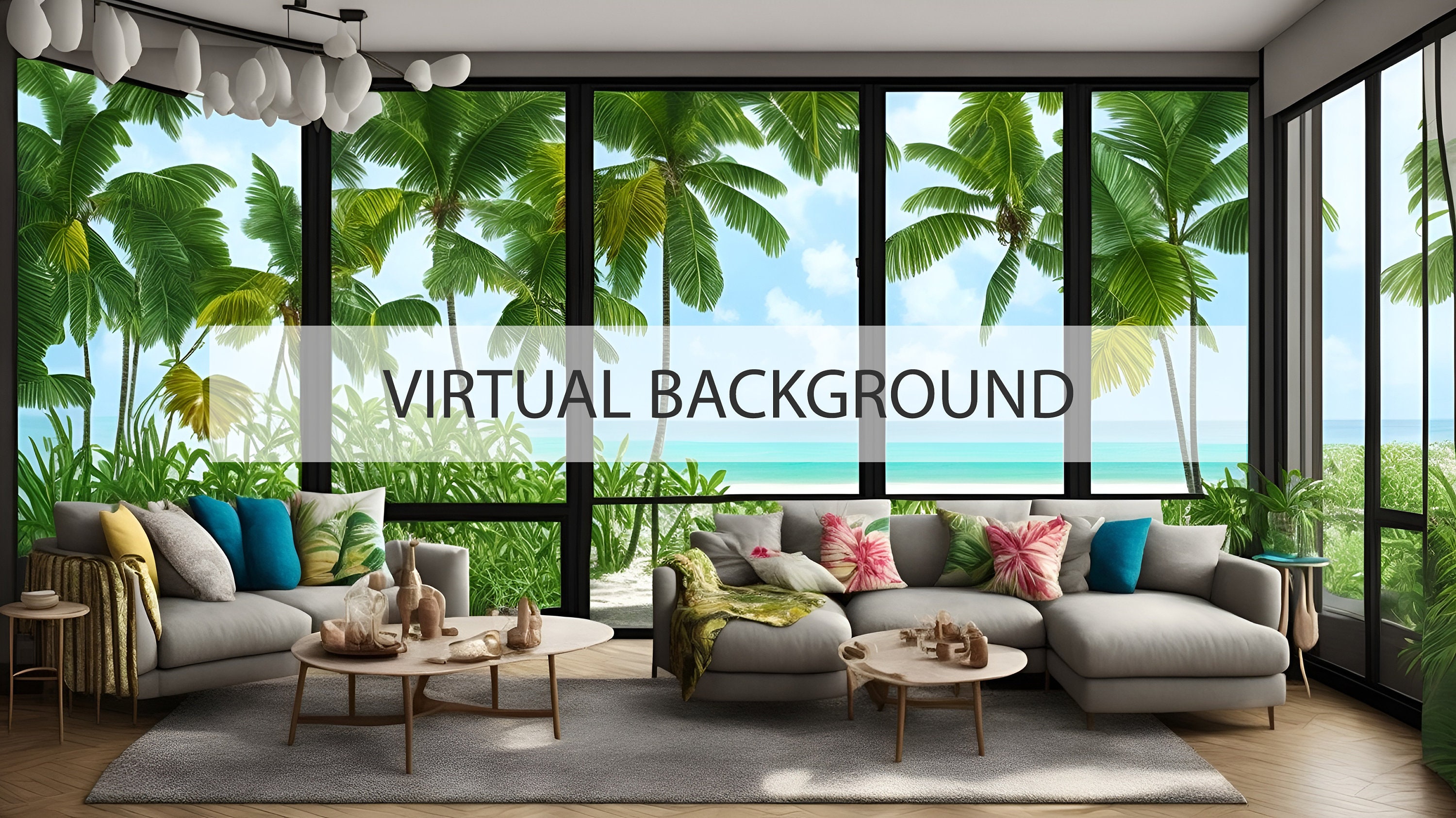 Virtual Backgrounds | Tropical | Office Background | Backdrop - Etsy