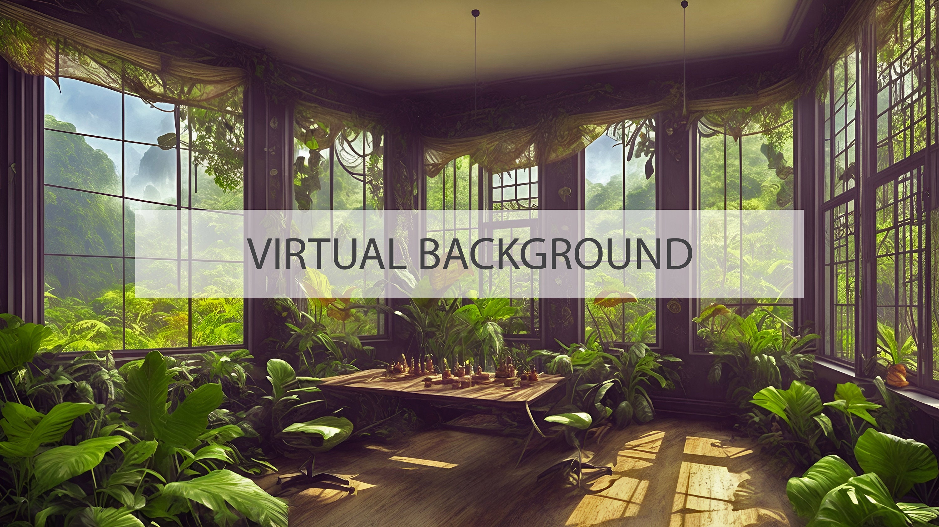 Virtual Backgrounds Jungle Office Background Backdrop - Etsy
