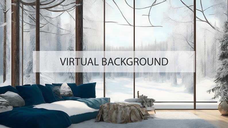 Virtual Backgrounds | Winter | Living Room Background | Backdrop - Etsy