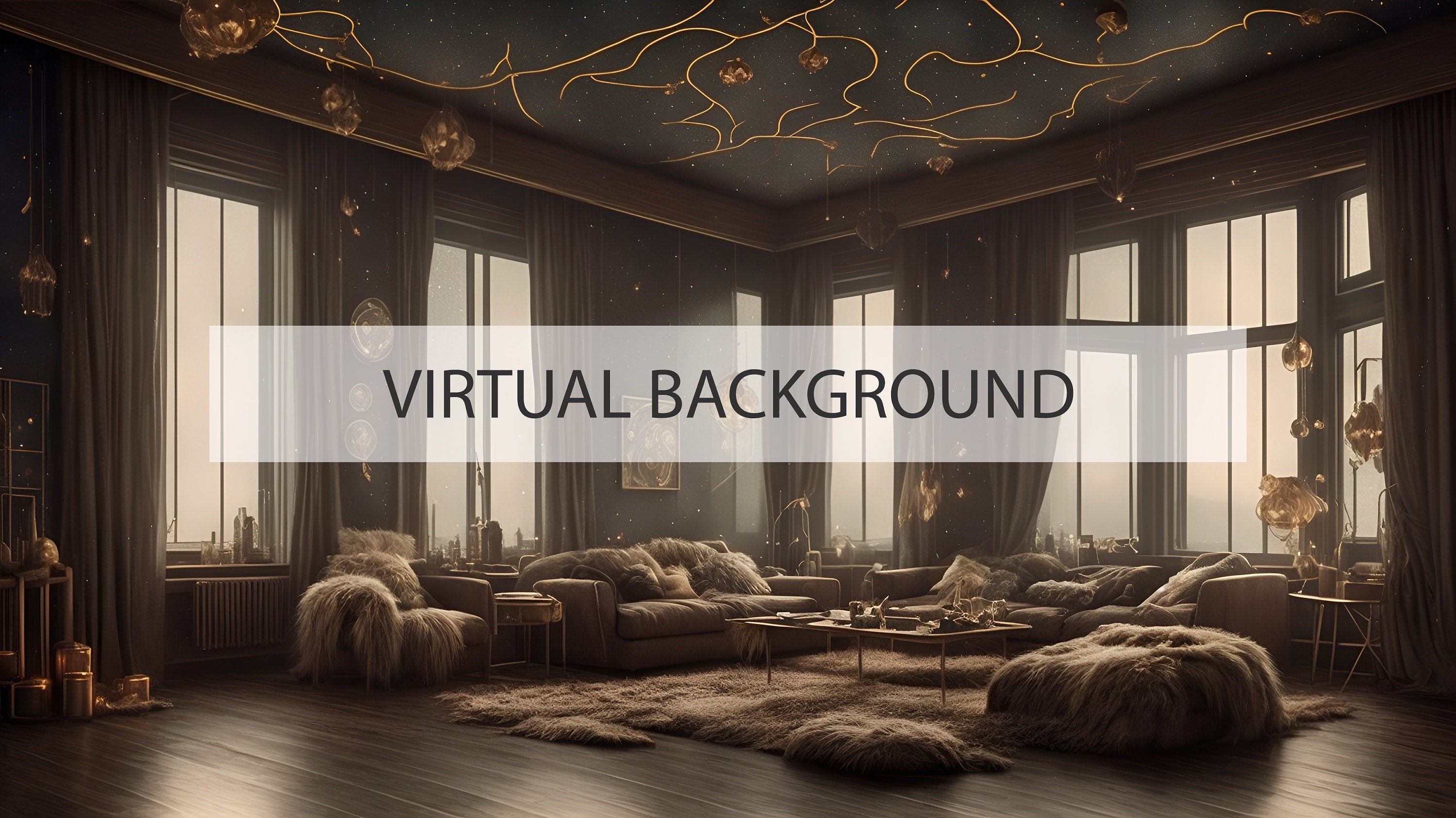 Virtual Backgrounds | Aurora | Living Room Background | Backdrop - Etsy