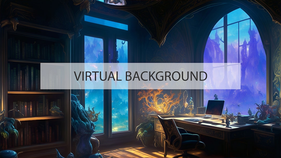 Virtual Backgrounds | Home Office| Fantasy Background | Backdrop - Etsy