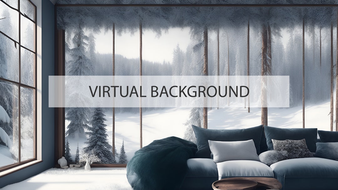 Virtual Backgrounds | Winter | Living Room Background | Backdrop - Etsy