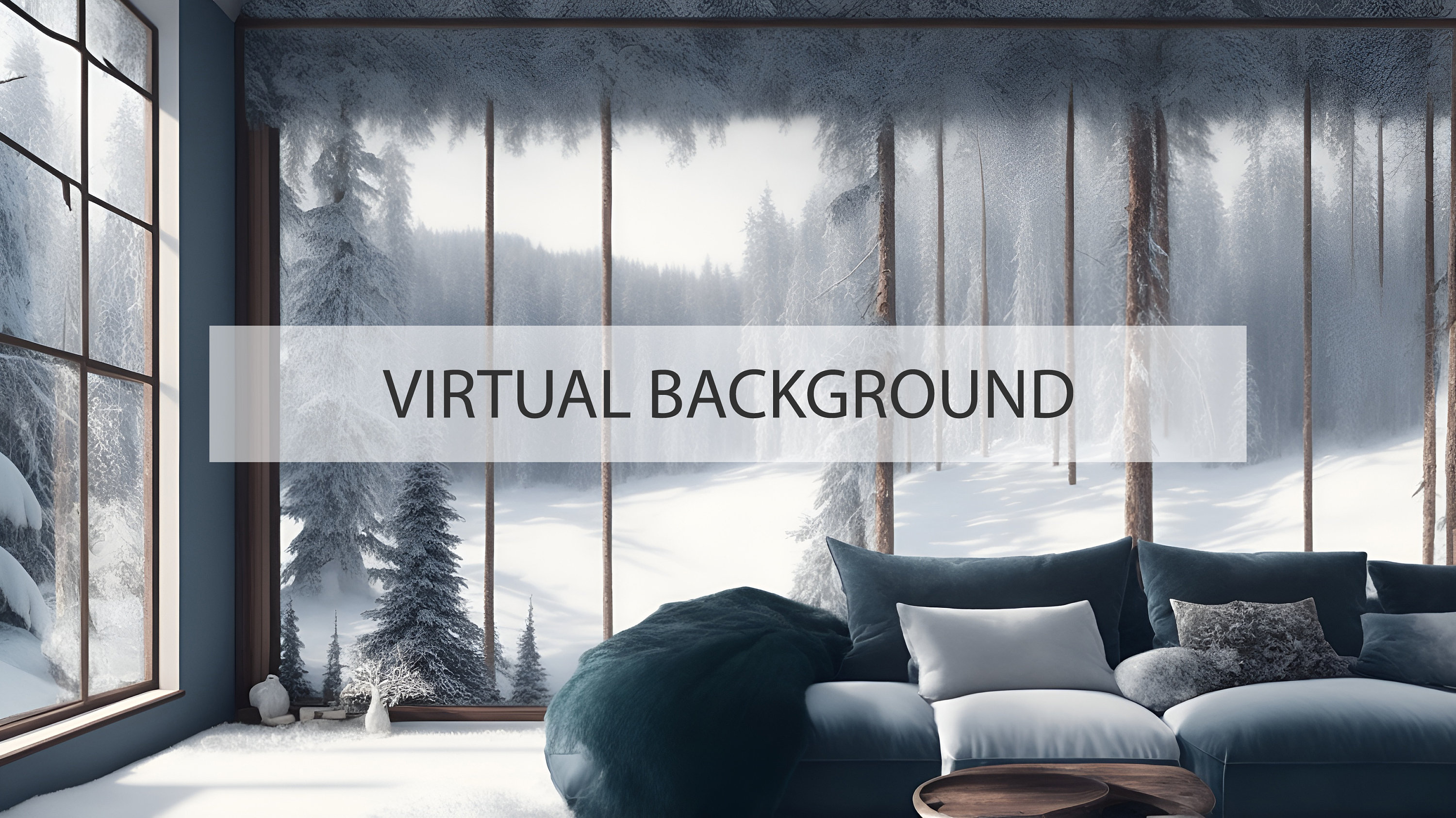Virtual Backgrounds | Winter | Living Room Background | Backdrop - Etsy