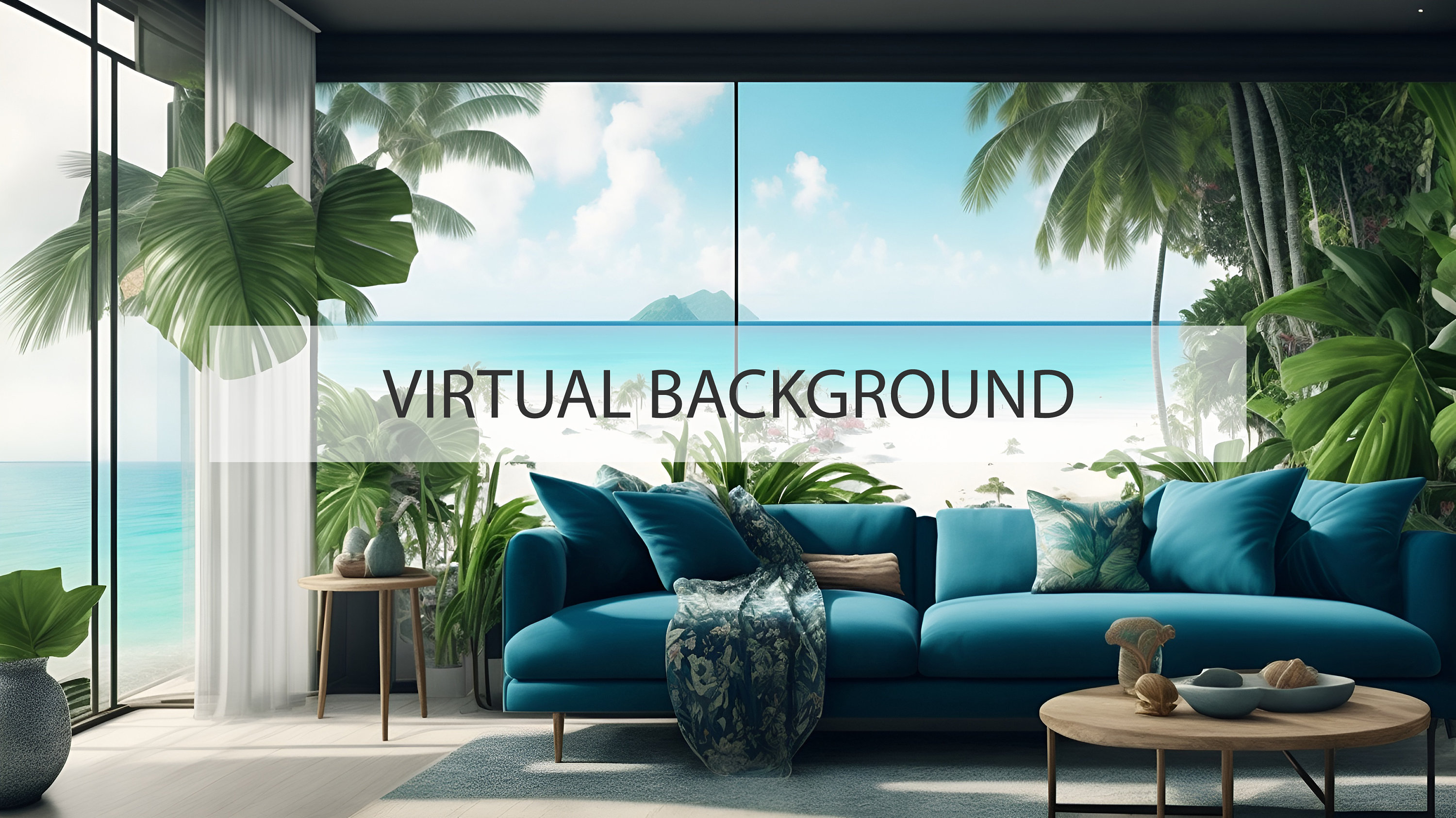 Virtual Backgrounds | Tropical | Office Background | Backdrop - Etsy