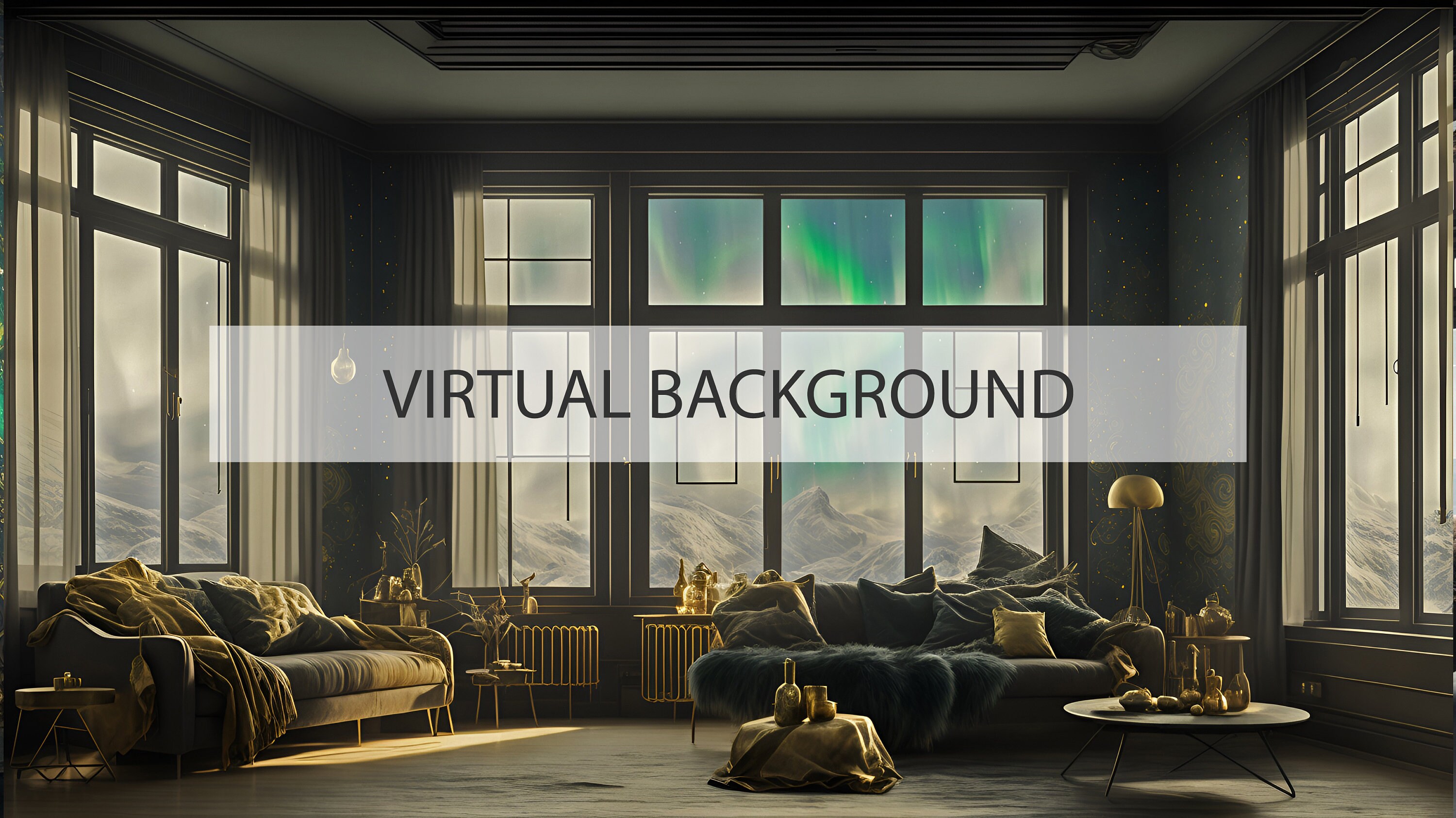 Virtual Backgrounds | Aurora | Living Room Background | Backdrop - Etsy