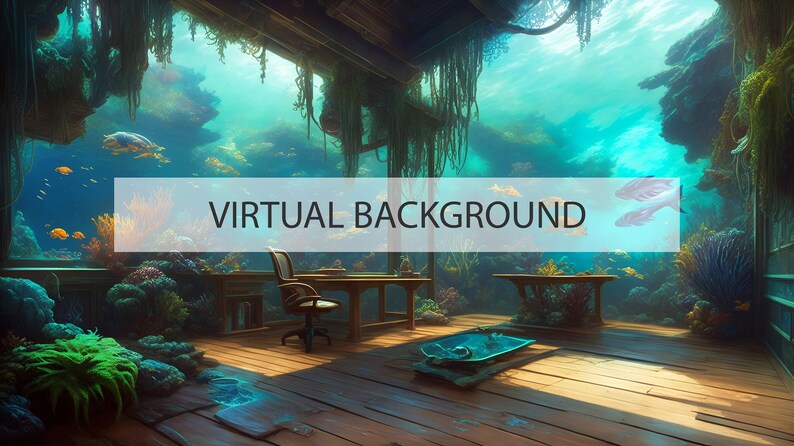 Virtual Backgrounds Deep Sea Office Background Backdrop - Etsy