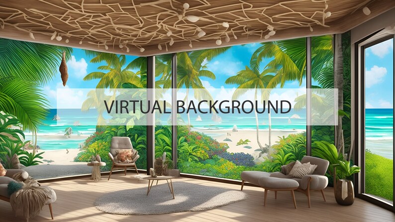 Virtual Backgrounds | Tropical | Office Background | Backdrop - Etsy