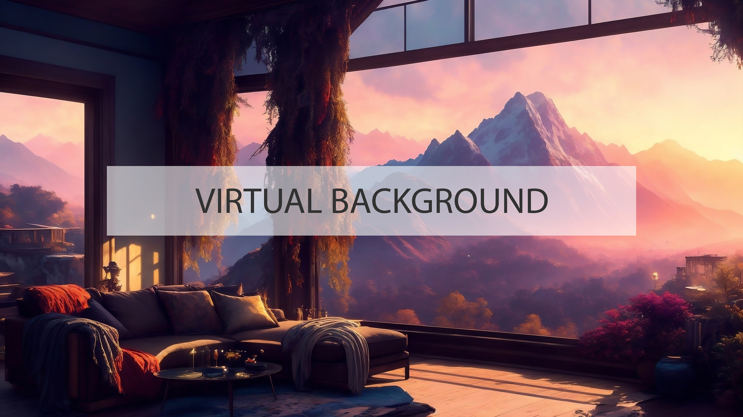 Virtual Backgrounds Hilltop Living Room Background Backdrop - Etsy