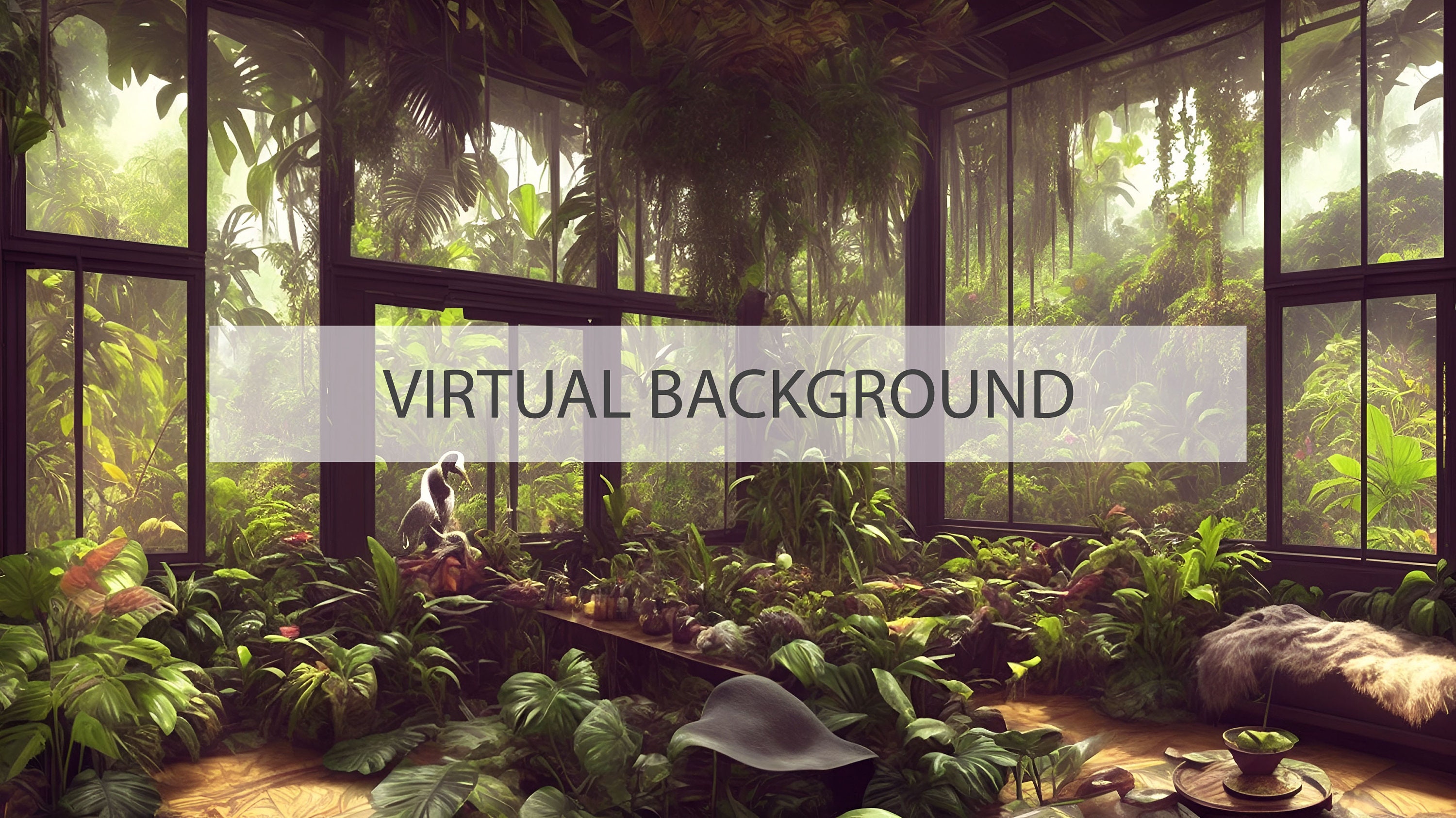 Virtual Backgrounds Jungle Office Background Backdrop - Etsy