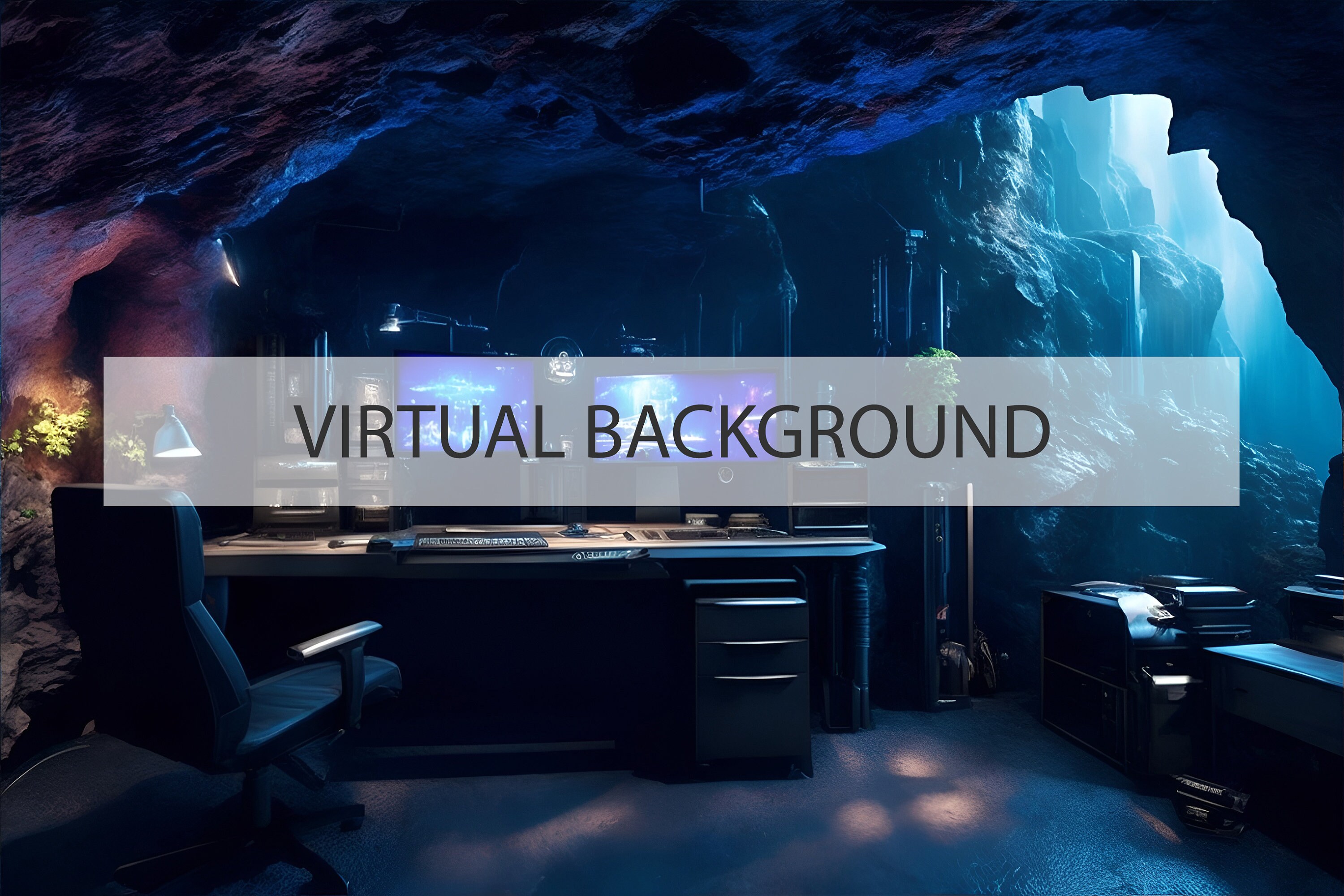 Virtual Backgrounds | Home Ofiice| in a Cave Background | Backdrop - Etsy