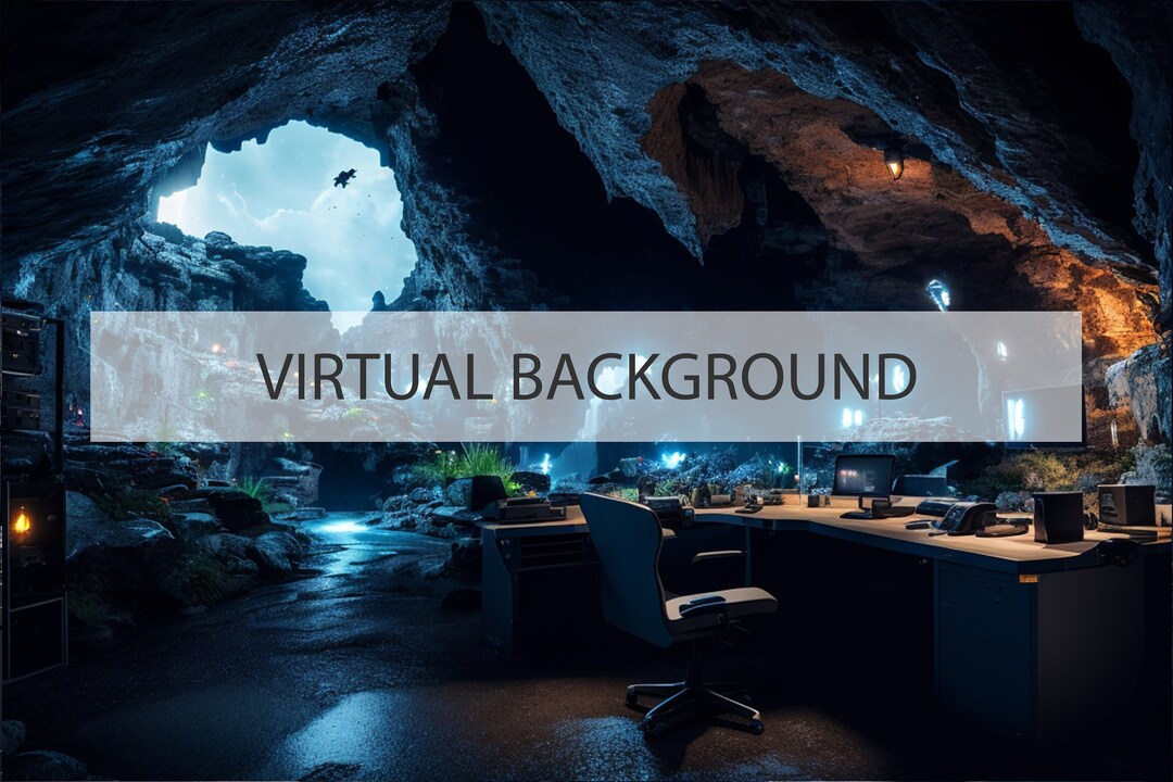 Virtual Backgrounds | Home Ofiice| in a Cave Background | Backdrop - Etsy