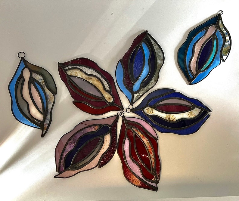 Botanical Stained Glass Vulva - Etsy