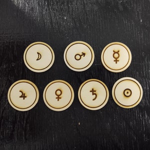 The 7 Planetary Seals and Glyphs [double Side] - Etsy