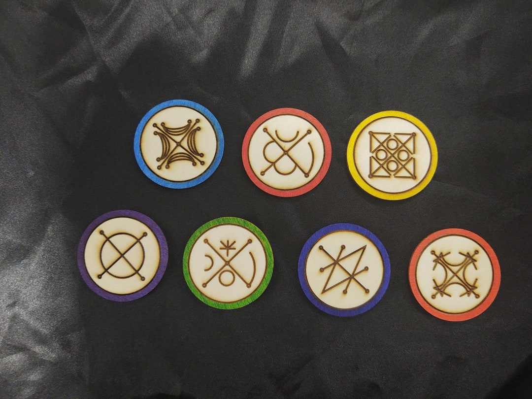 The 7 Planetary Seals and Glyphs [double Side] - Etsy