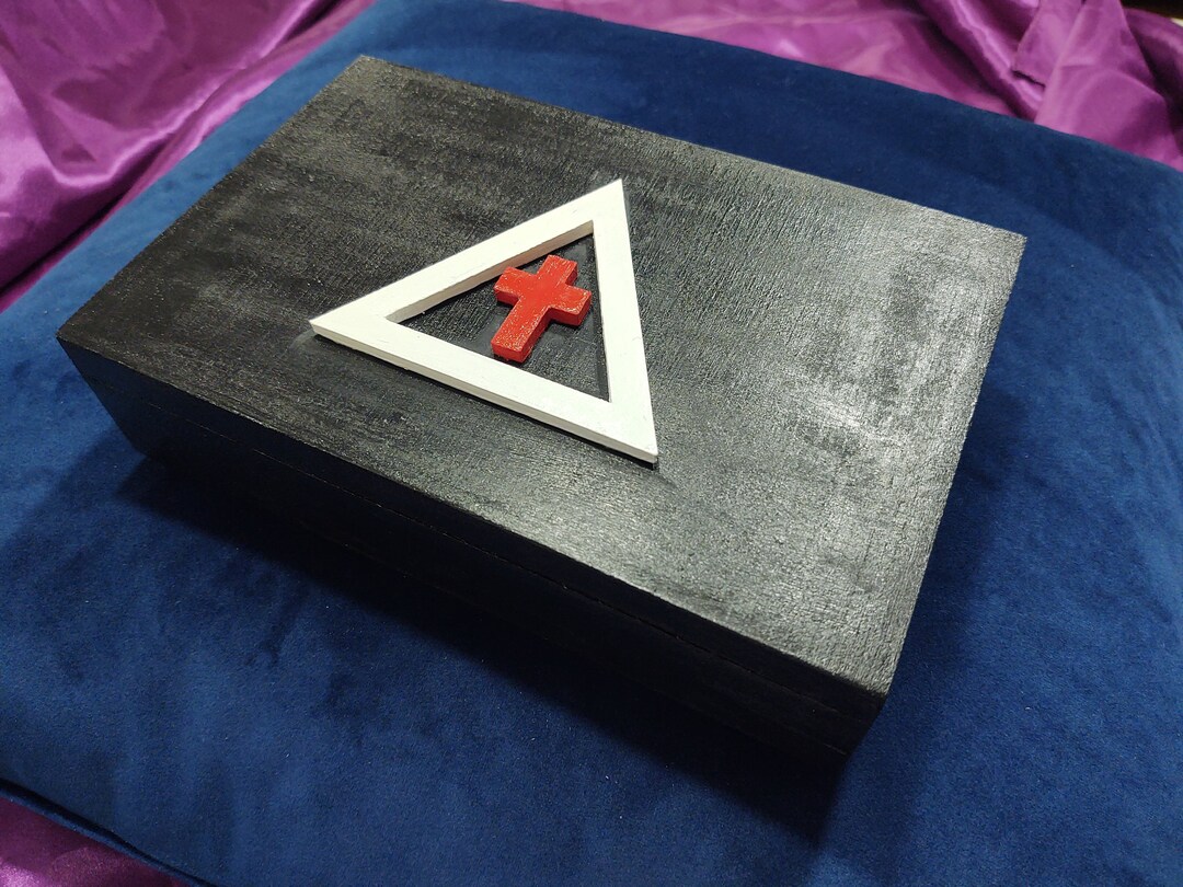 Wooden Jewelry Box With Golden Dawn Symbol - Etsy