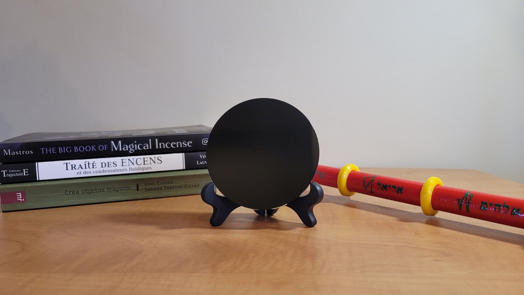 Beautiful Black Obsidian Scrying Plate, Black Obsidian Scrying Mirror ...