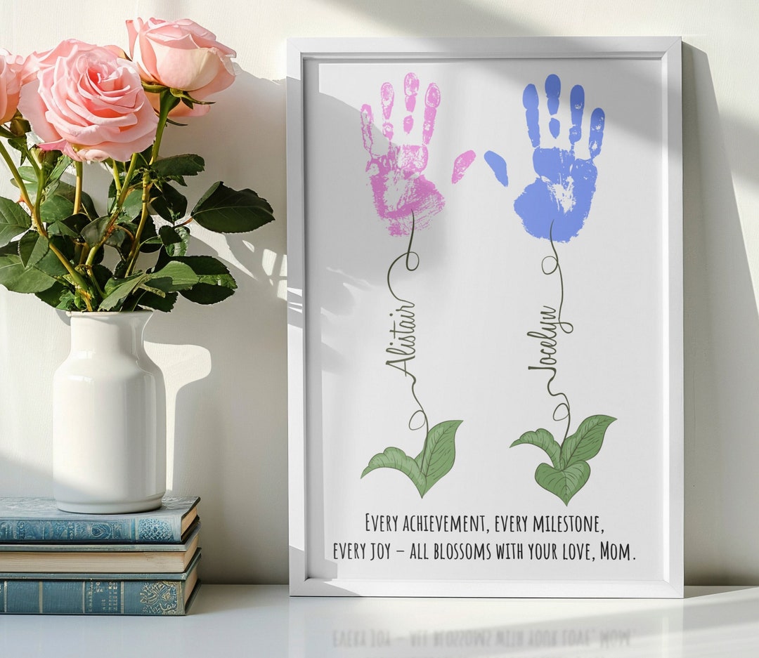 Mother's Day Craft Handprint, DIY Kids Toddler Baby Keepsake, Spring ...