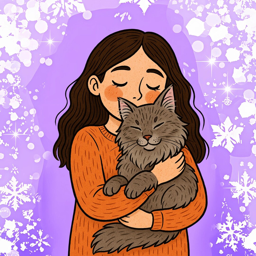 Personalized Cute Cat Owner Portrait, Custom Badly Drawn Pet Portrait ...
