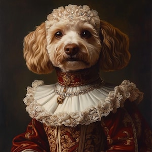 Custom Royalty Pet Portrait, Royal Regal Dog Painting, Wall Art, Pet ...