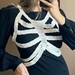 Crochet Skeleton Top, Grunge Fairycore Goth Top, Skeleton Corset ...