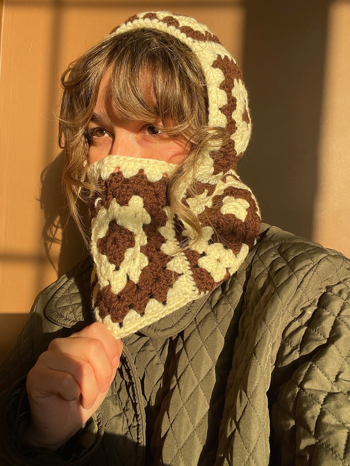 Crochet Balaclava Brown and Cream Granny Square Balaclava - Etsy