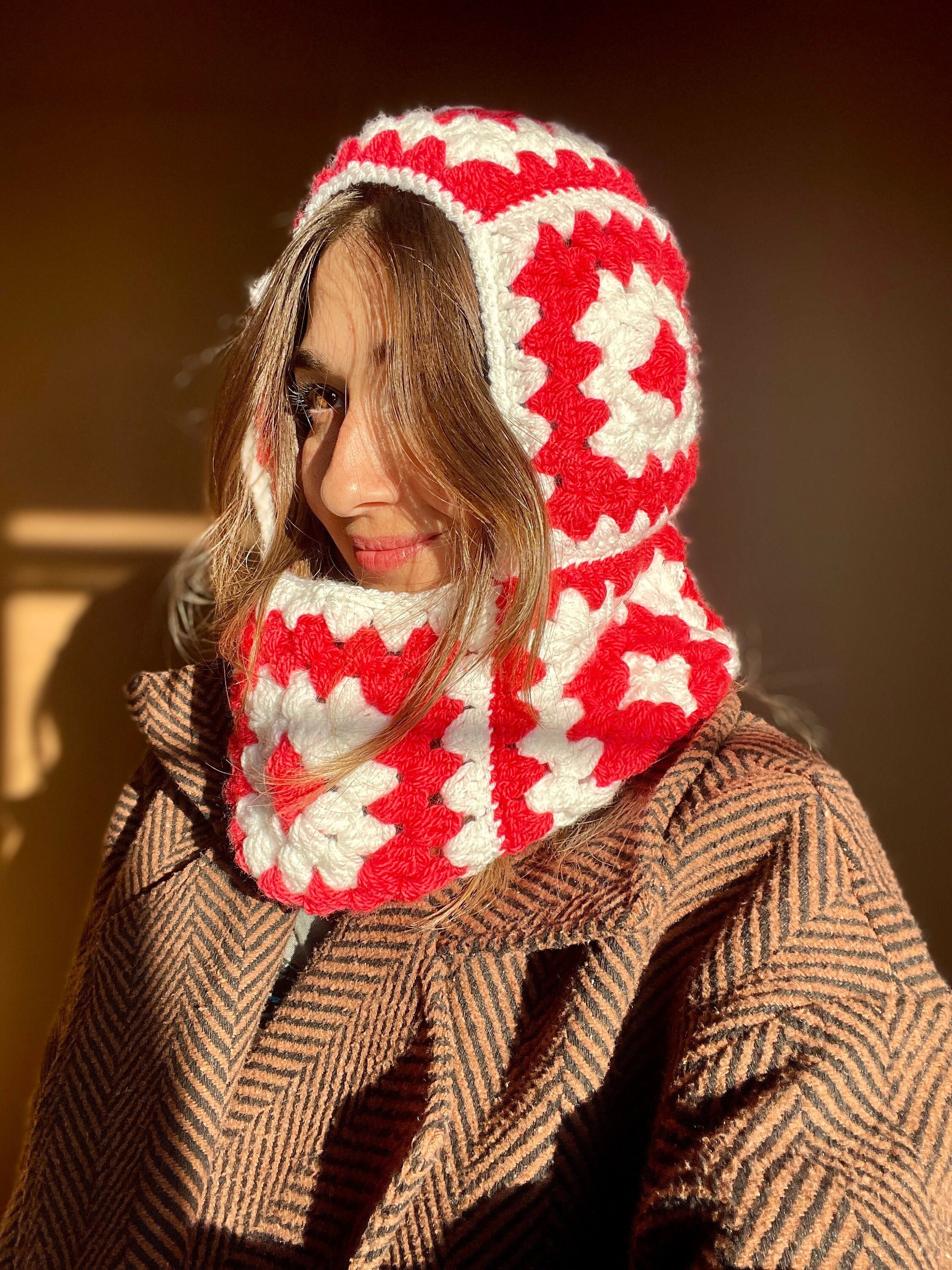 Hand-knitted Granny Square Balaclava: Colorful Unisex Warm Hat - Etsy