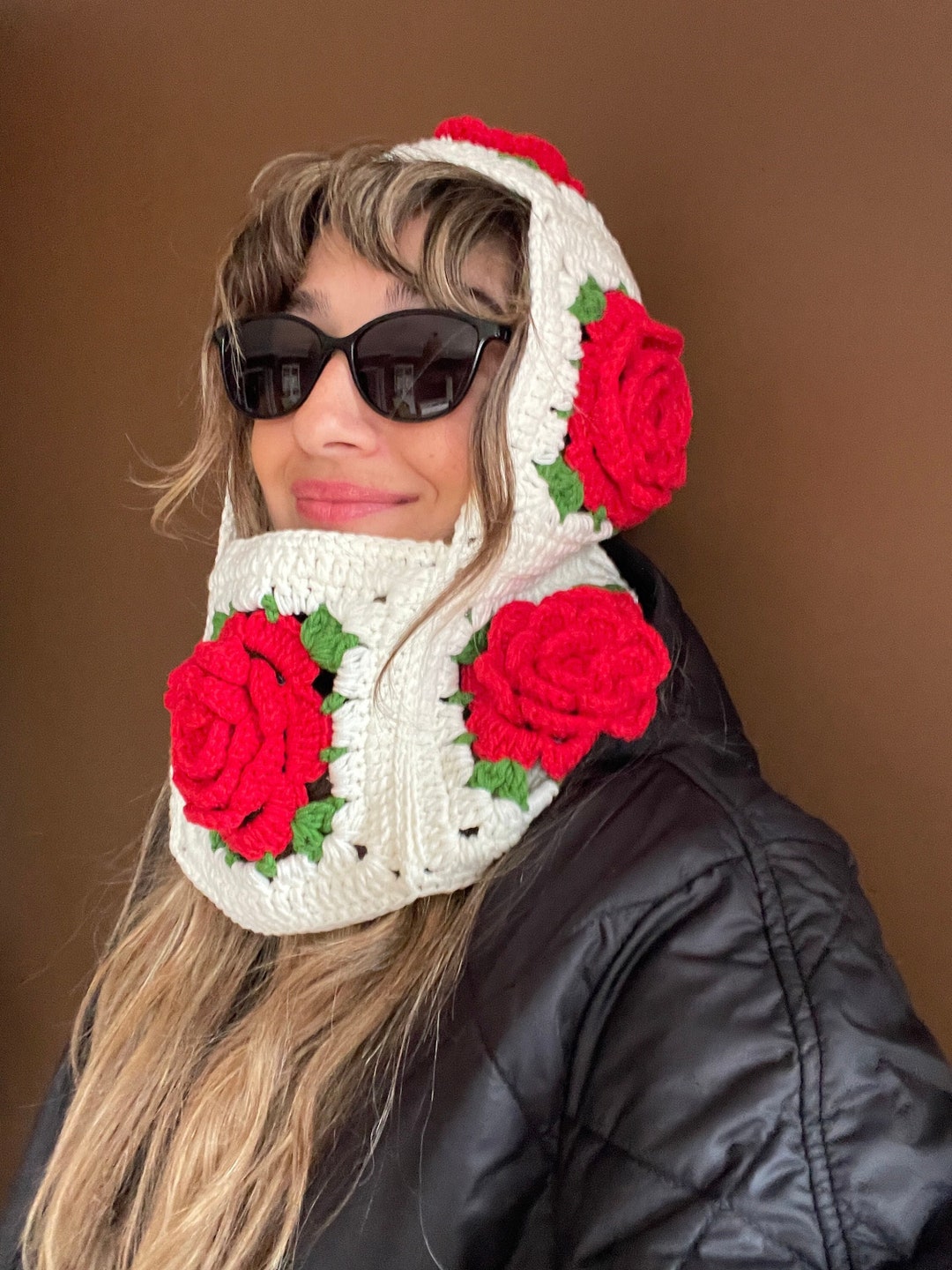 Crochet Balaclava, Rose Balaclava, Rose Hat for Winter, Bhava's Style ...