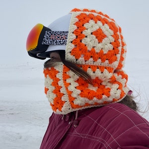 Crochet Balaclava Mask Over Helmet, Unisex Handmade Snow Mask, 6 ...