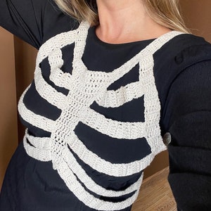 Crochet Skeleton Top, Grunge Fairycore Goth Top, Skeleton Corset ...