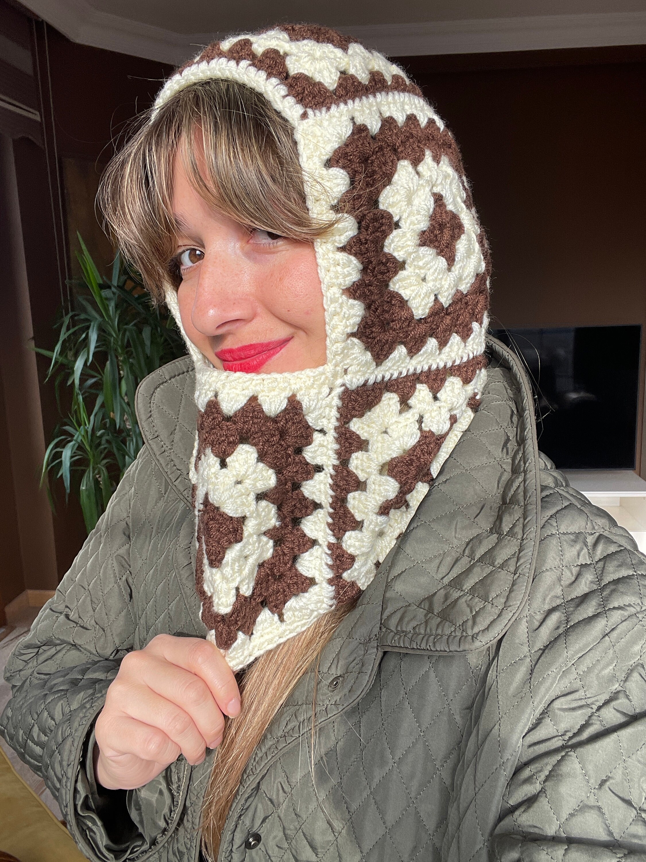 Crochet Balaclava Brown and Cream Granny Square Balaclava - Etsy