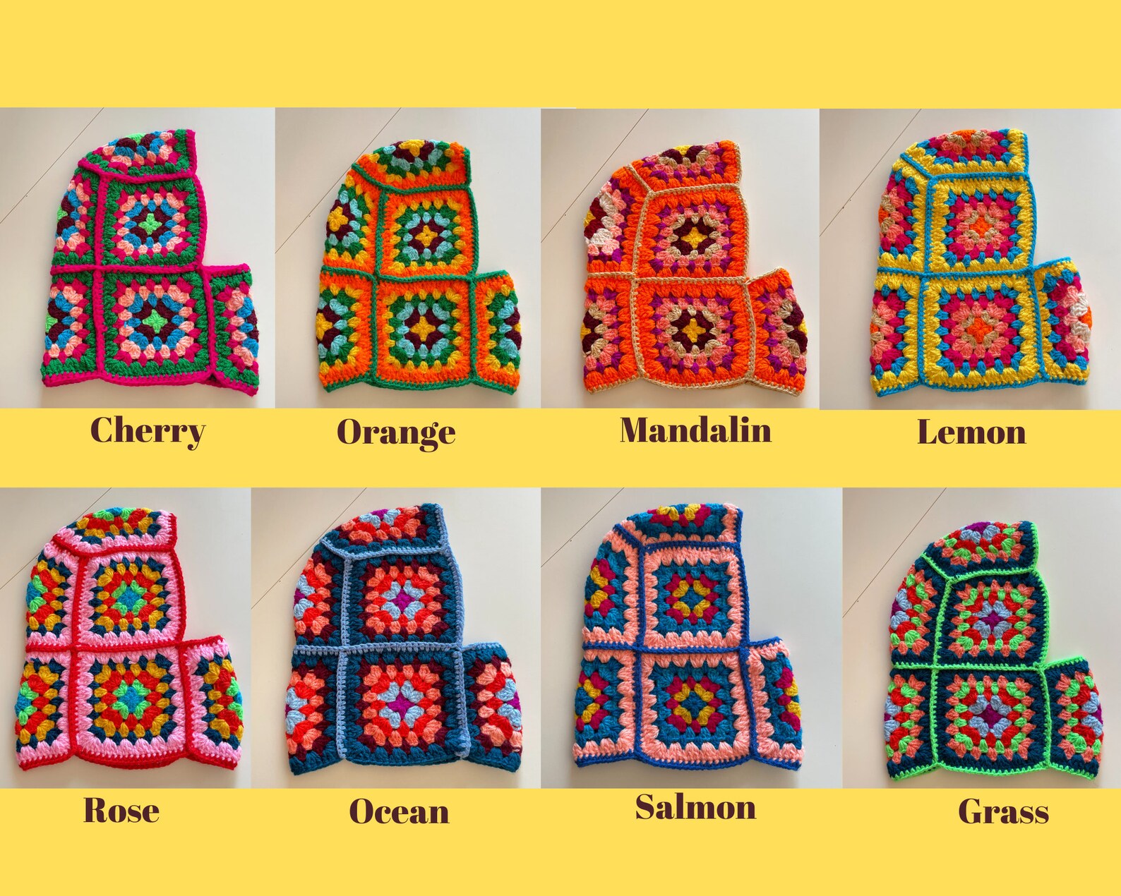 Crochet Colorful Balaclava for Women, 8 Different Colors Balaclava ...