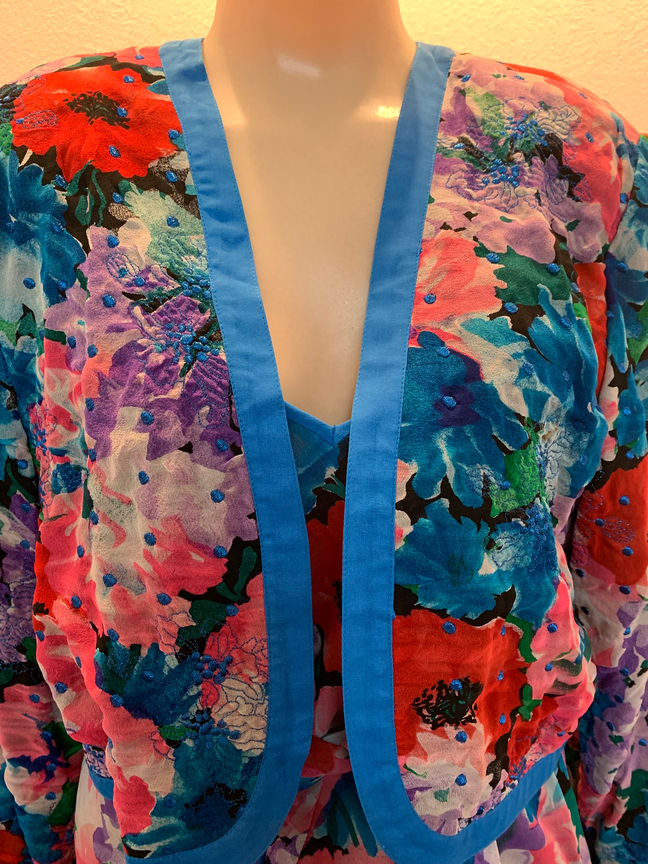 Vintage Diane Freis 4 Piece Gorgeous Silk Outfit One Size NWOT Jacket ...