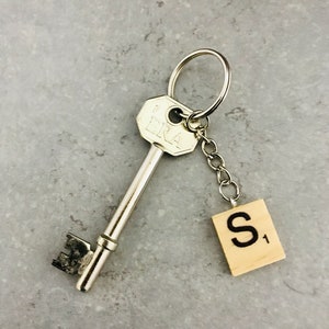 Scrabble Keyring - Scrabble Tile Letter Keyring, Personal Gift, Gift ...